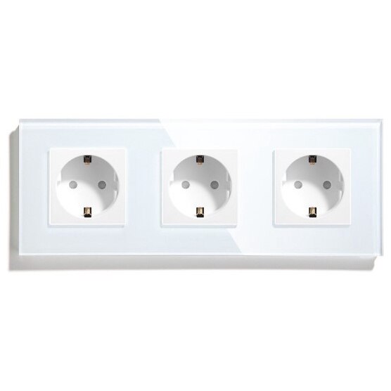 Priza Tripla 6Module (2+2+2M), 16A, rama de sticla, alba - eMAG.ro