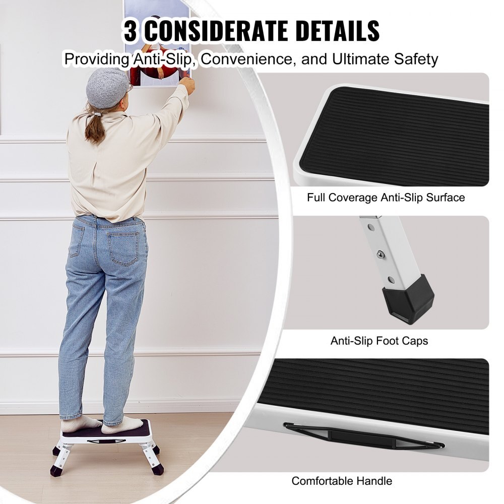 Scara de Lucru cu 1 Treapta, Capacitate 150 Kg, Pliabila, Antialunecare ...