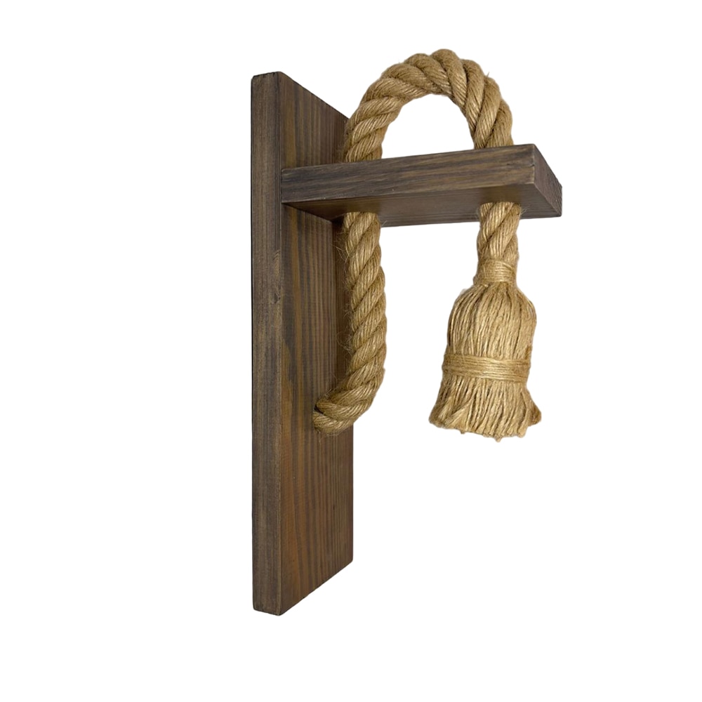 Aplica rustica din lemn, Trendmark, funie din iuta, fasung E27, lac ...