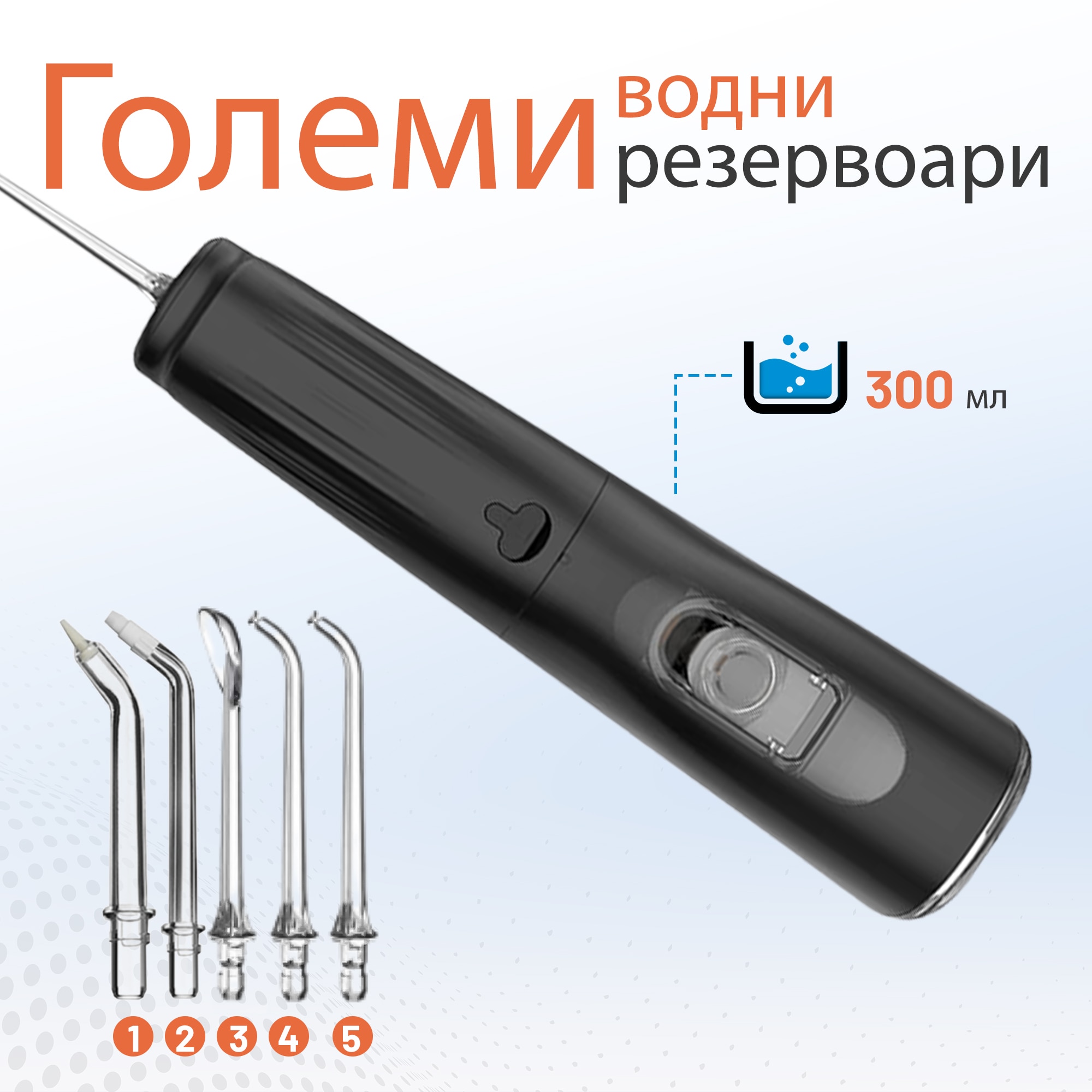 Професионален Орален Иригатор Woya® WP02, Преносим за Орален Душ, 4 ...