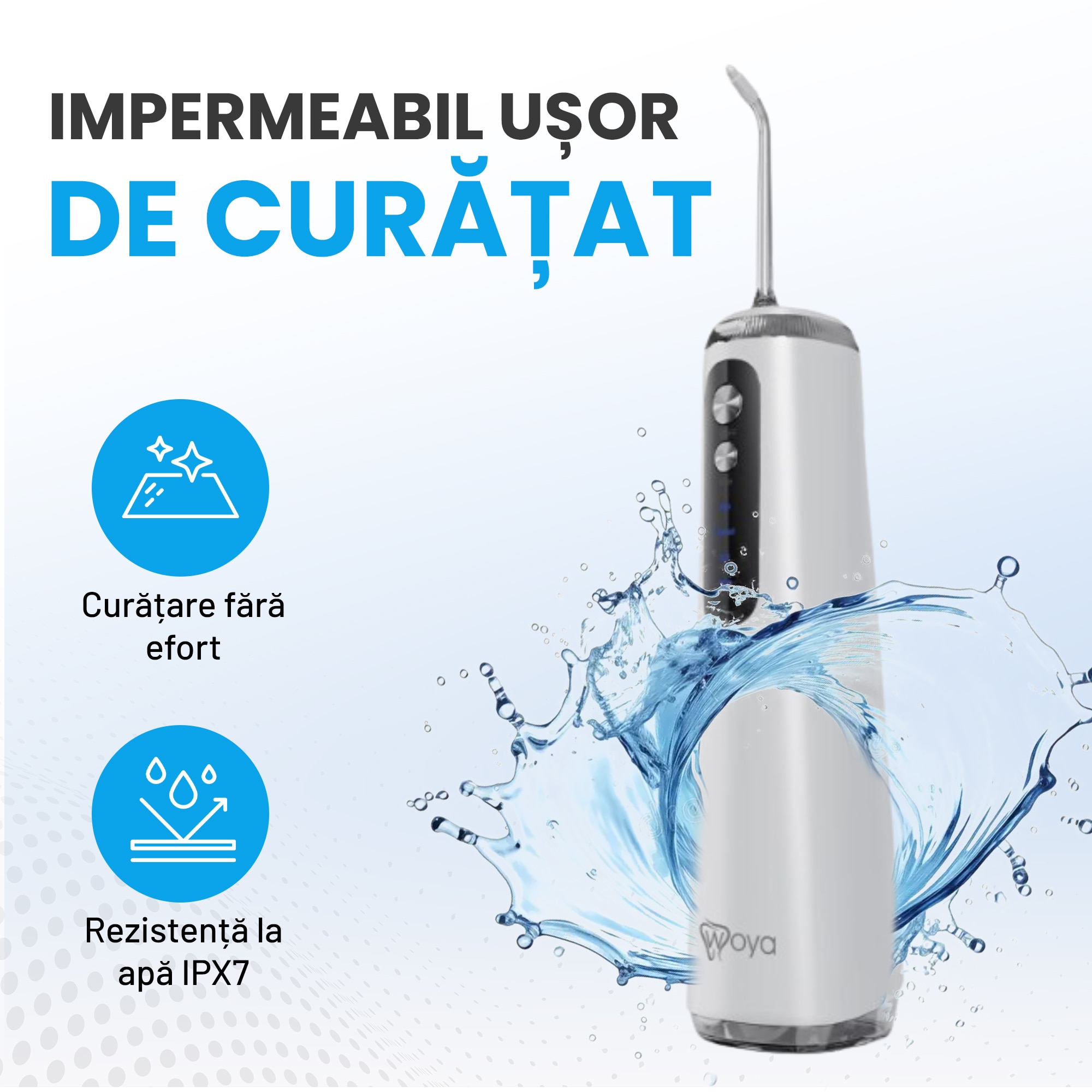 Irigator Bucal pentru Dus Bucal Portabil, Woya® WP01, Rezistent la Apa ...