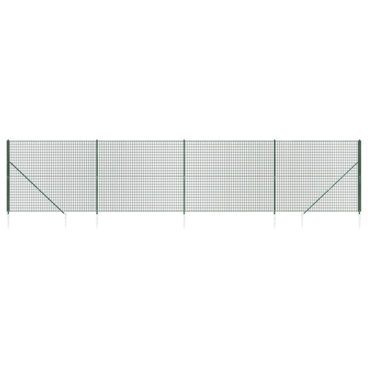 Gard plasa de sarma cu tarusi de fixare vidaXL, verde, 2, 2x10 m, 27.1 ...