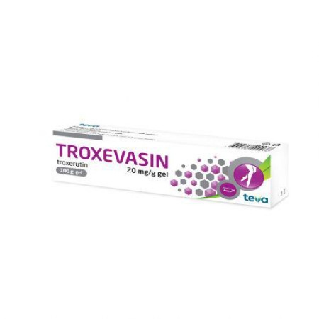 Gel Troxevasin, antihemoroidal, anti-varice, 20 mg/g, 100 g, Teva ...