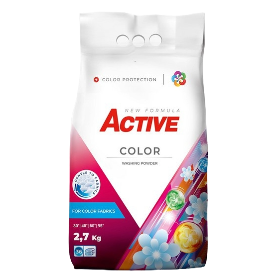 Прах за пране Active цветно пране 2 х 2 7 кг 72 пранета Emag Bg