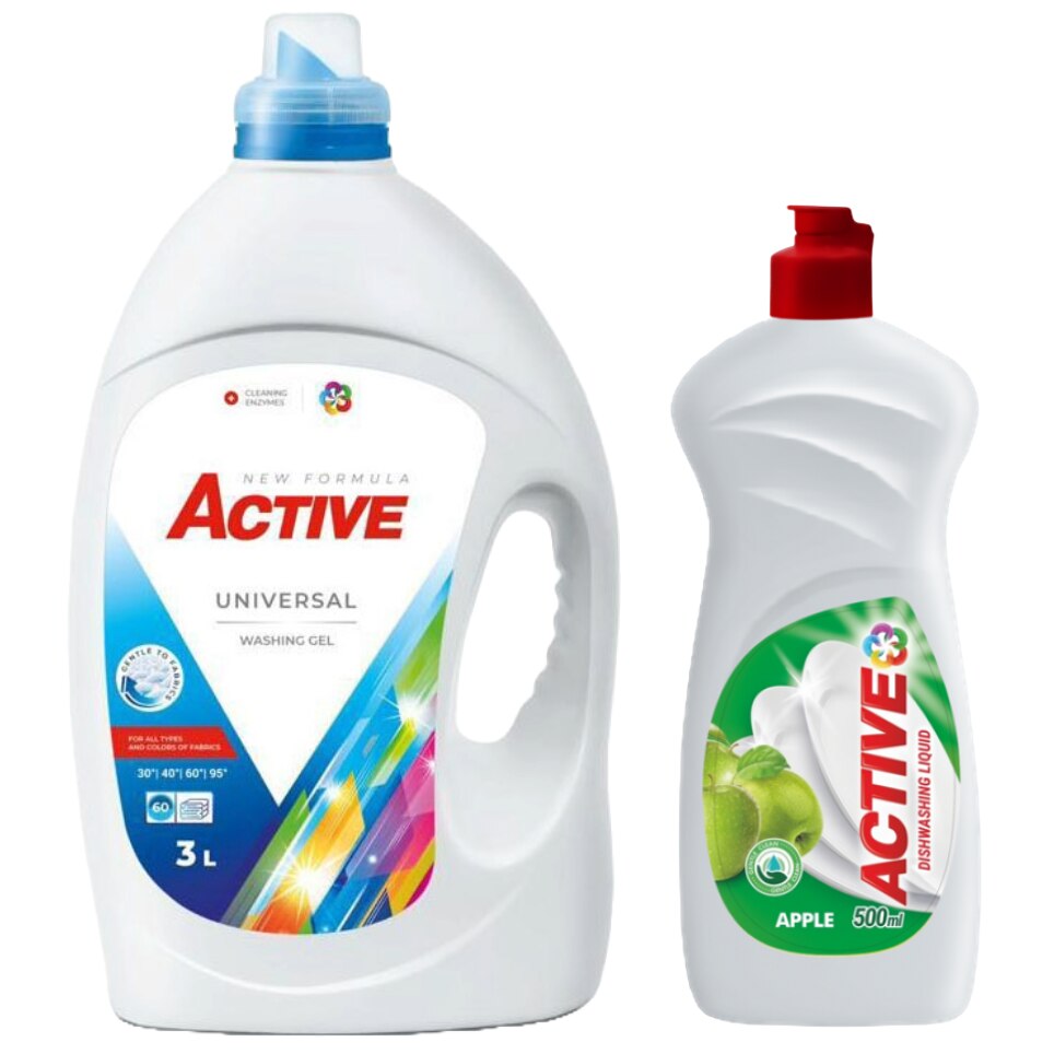 Detergent Universal de rufe lichid Active, 3 litri, 60 spalari ...