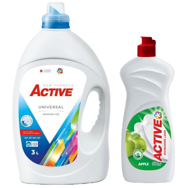 Detergent Universal de rufe lichid Active, 3 litri, 60 spalari ...