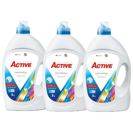 Detergent lichid Universal pentru rufe Active, 3 x 3 litri, 180 spalari - eMAG.ro
