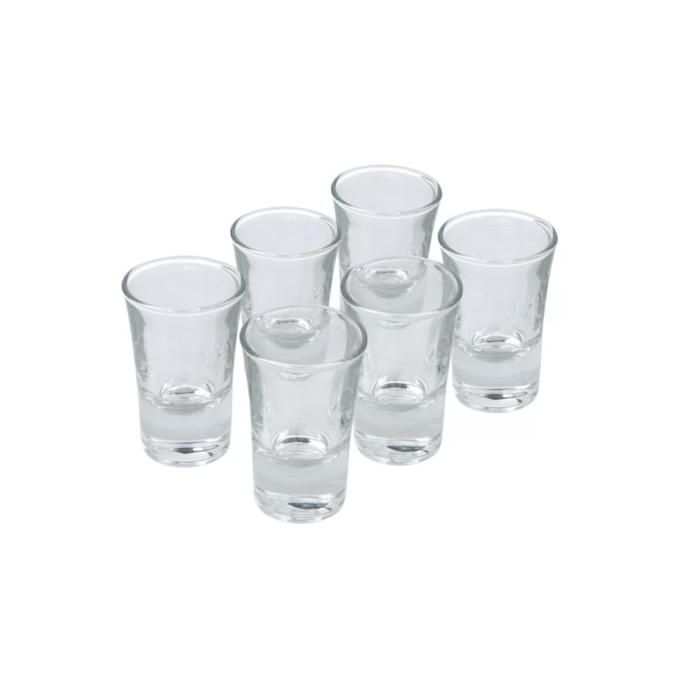 Set de 6 pahare shot, din sticla, 4.5 x 7 cm, 50 ml, Transparent - eMAG.ro