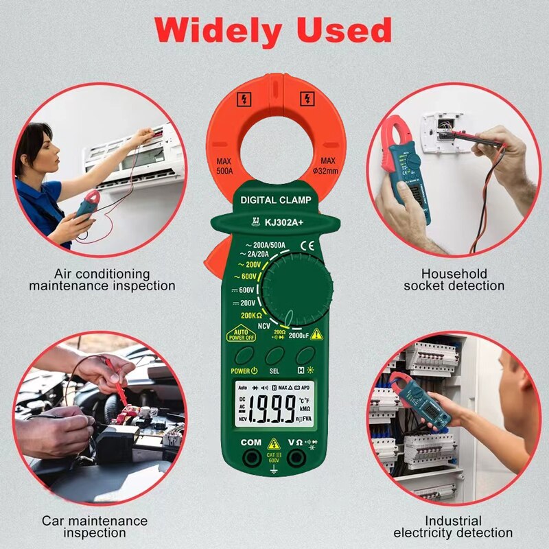 Cleste ampermetric digital compact, DC, 600V, 500A, plastic, verde ...