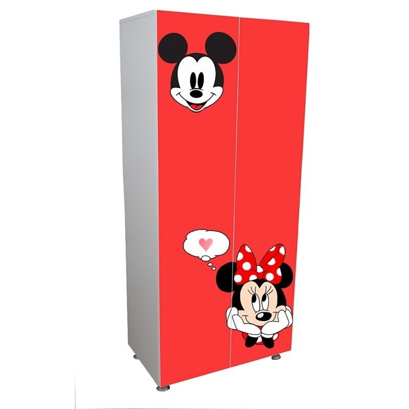 Sifonier copii 2 usi Minnie si Mickey, 180x80 cm, PAL melaminat - eMAG.ro