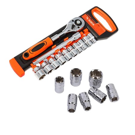 Set de chei tubulare 8/24 mm, 12 bucati, Argintiu/Portocaliu - eMAG.ro