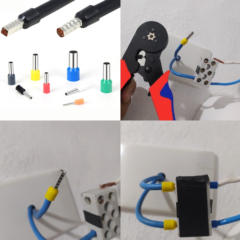 Set 1200 pini terminali pentru conductori electrici si cleste sertizare ...