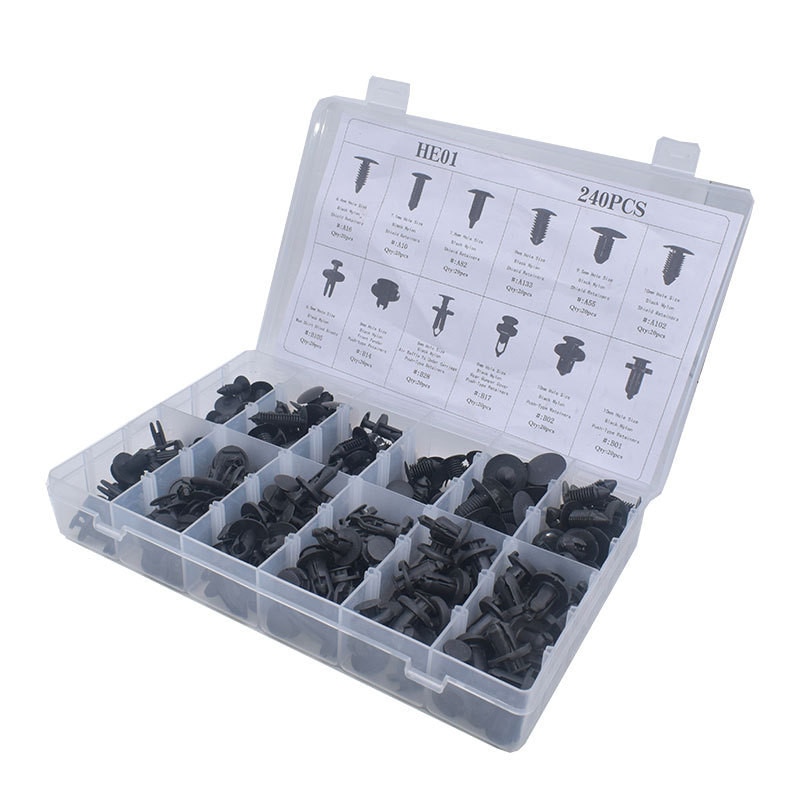 Set 245 bucati clipsuri auto universale, Nylon, Negru - eMAG.ro