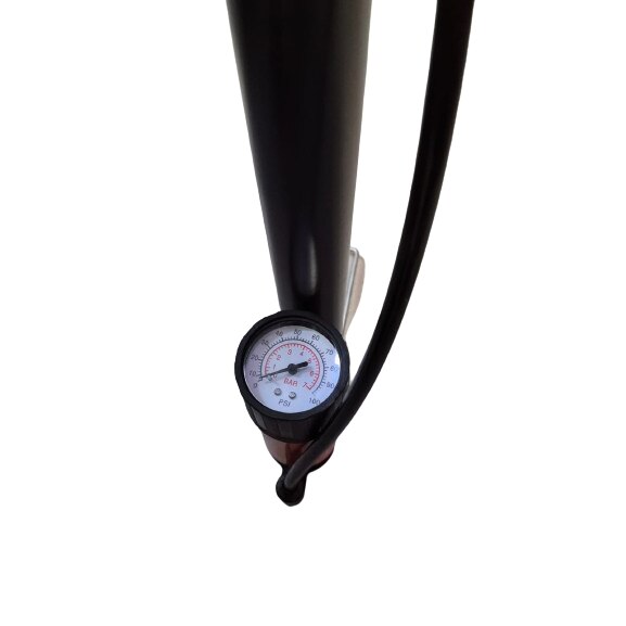 Pompa de aer auto manuala, cu manometru 7 bari, portocalie, 3 adaptoare ...