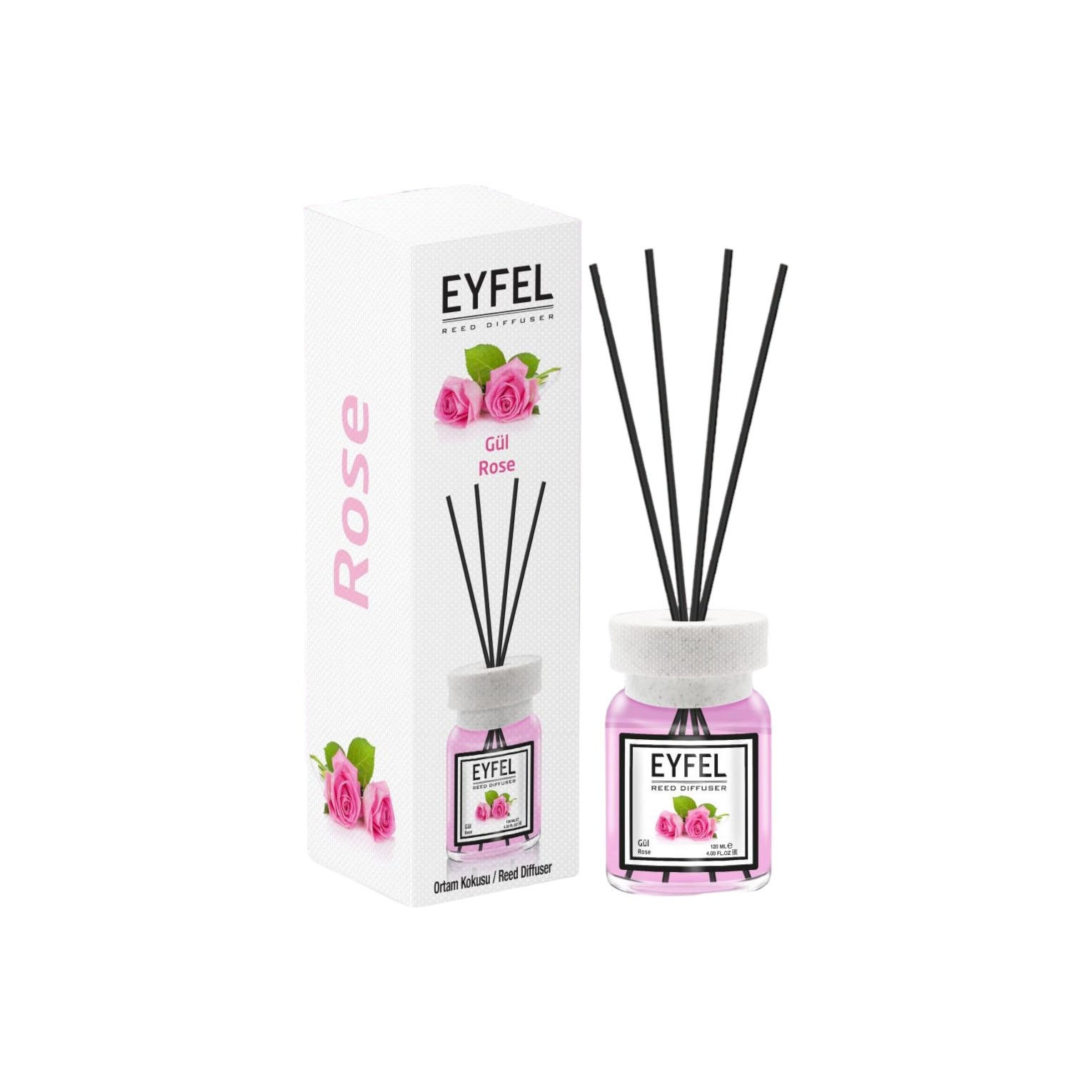 Odorizant de camera cu betisoare, Eyfel, Aroma Trandafir, 120 ml - eMAG.ro