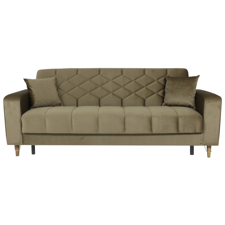 Canapea extensibila Lisa maro 73103, pentru living si hol, cu 3 locuri ...