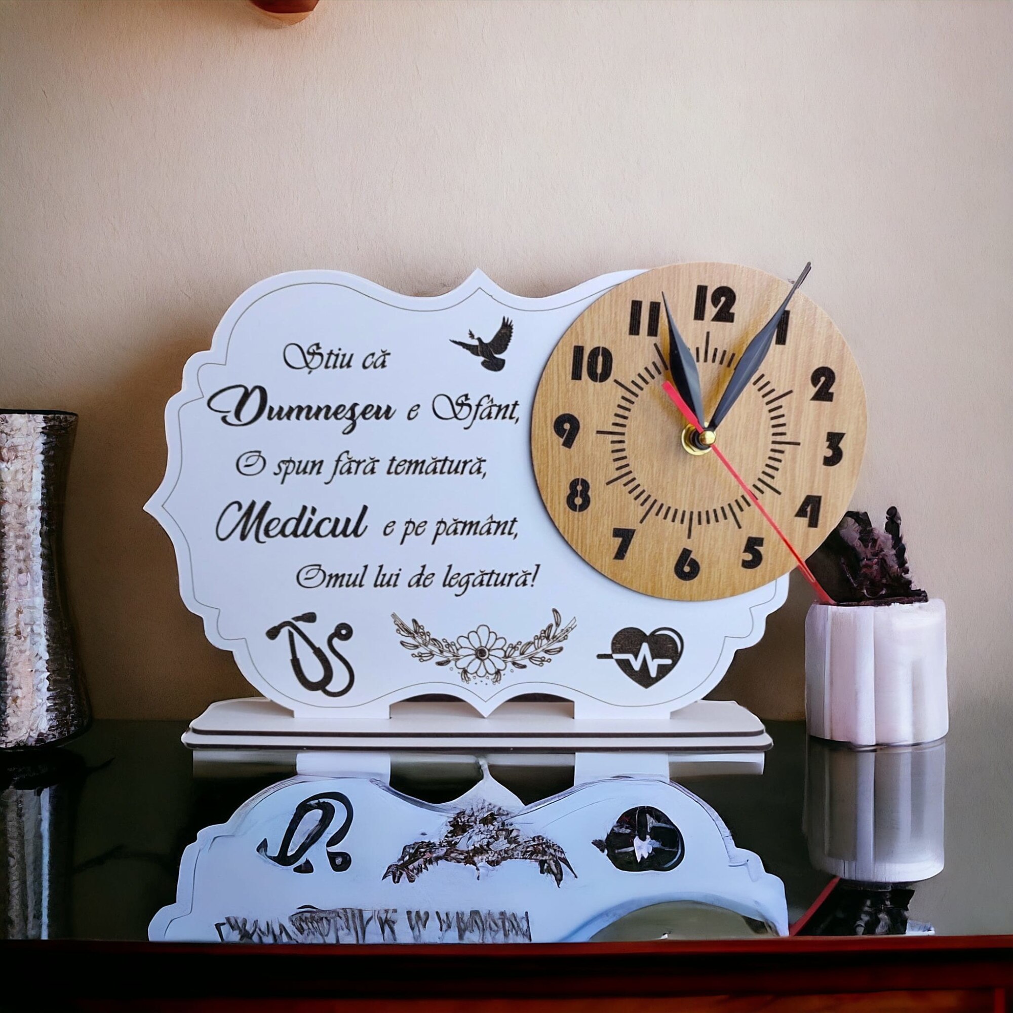 Tablou ceas personalizat cu mesaj standard pentru doctor, medic ...