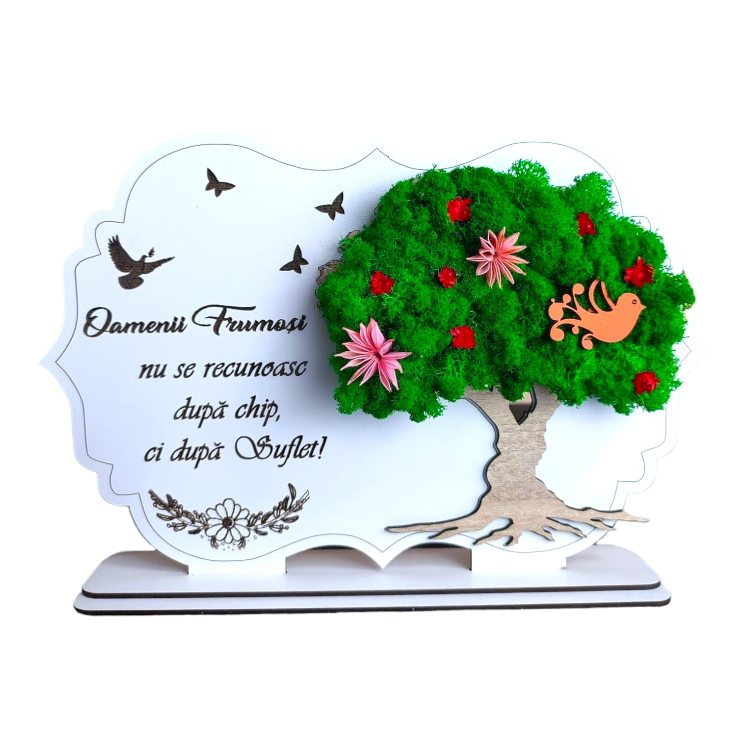 Tablou copac cu licheni stabilizati, personalizat cu mesaj standard ...