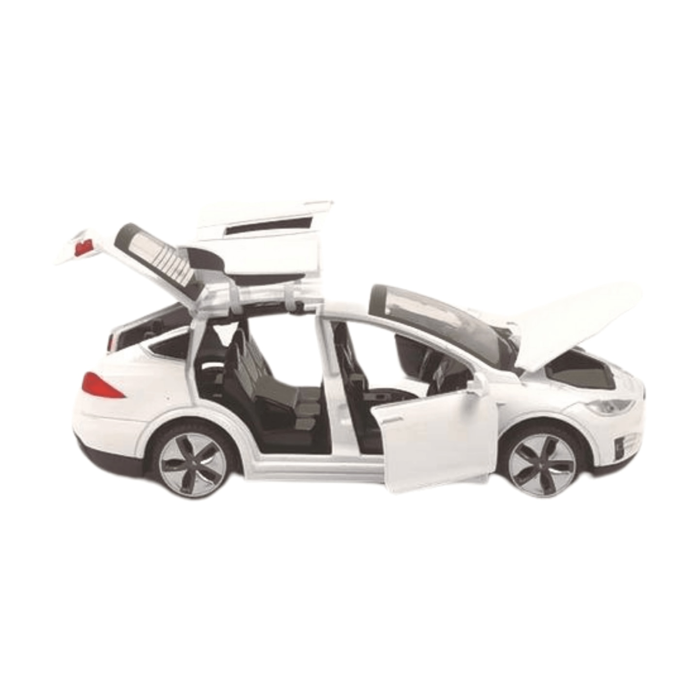 Masina din metal Tesla Model X, cu usi care se deschid, 1:32, alb - eMAG.ro