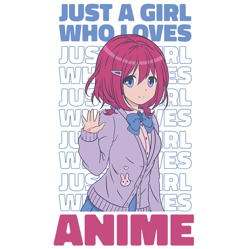 Sticker Cu Personaj Anime Cu Par Roz, Text In Engleza Just A Girl Who ...