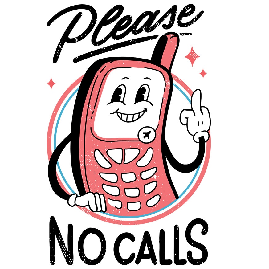 Sticker Cu Telefon Cu Chip Zambitor, Telefon Cu Butoane Roz, Text In ...