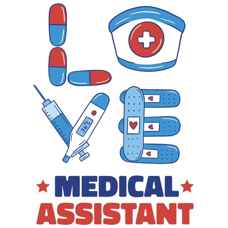 Sticker Asistent Medical, Love Assistant, cu Margini Albe, PVC Vinyl 15 ...