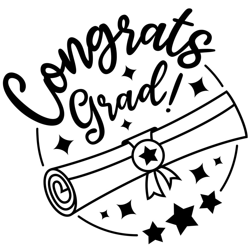 Sticker Cu De Absolvire, Absolvent Facultate, Scoala, Text In Engleza ...