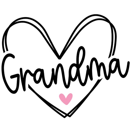 Sticker Cu Inima Text In Engleza Grandma, Inima Rosie, Bunica, Cea Mai ...