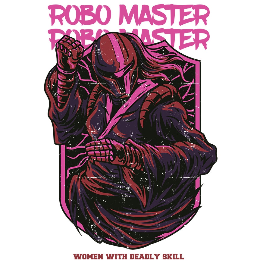 Стикер с Assassin Warrior, Традиционно облекло, Текст на английски Robo ...