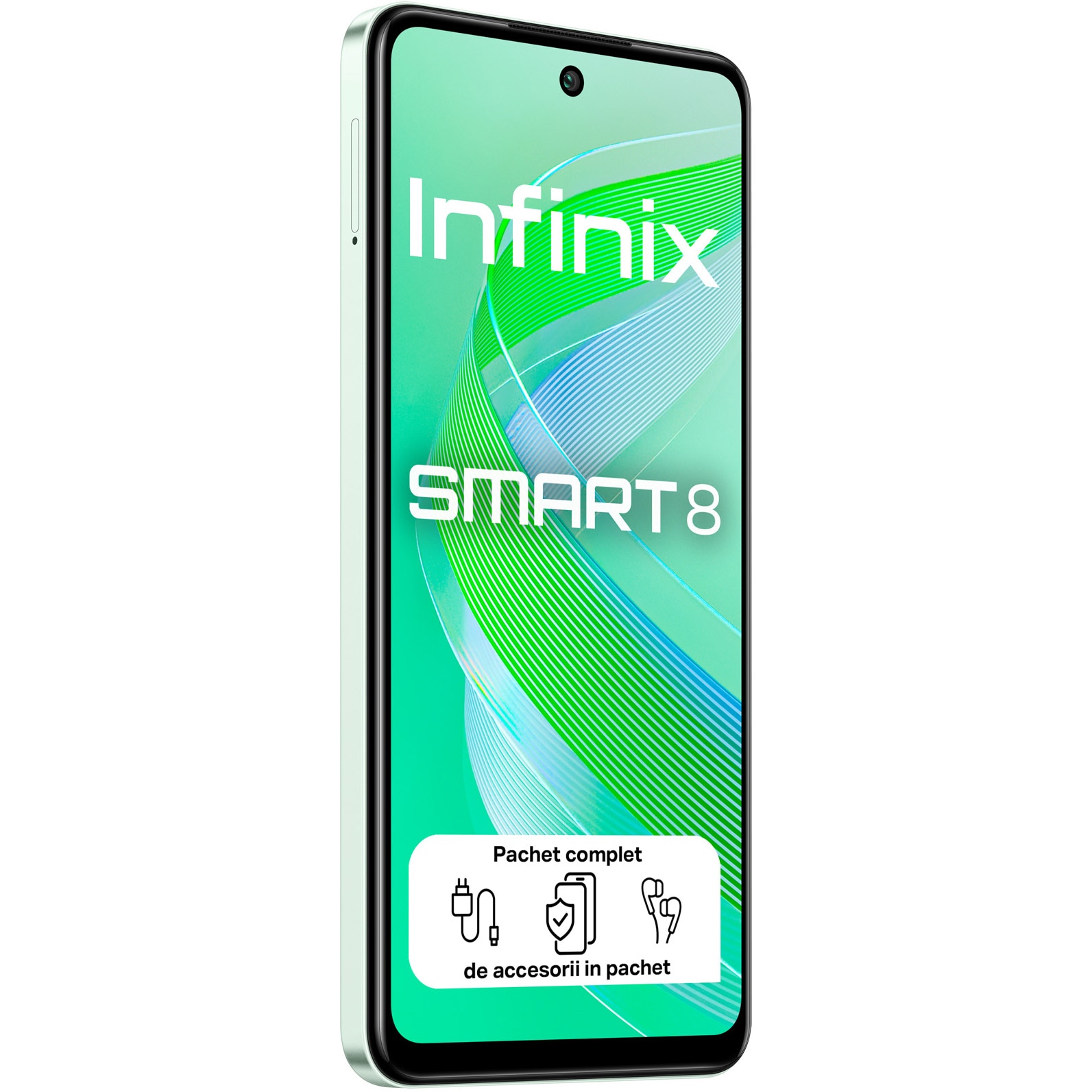 Смартфон Infinix SMART 8, 3GB RAM, 64GB, 4G, Crystal Green - eMAG.bg