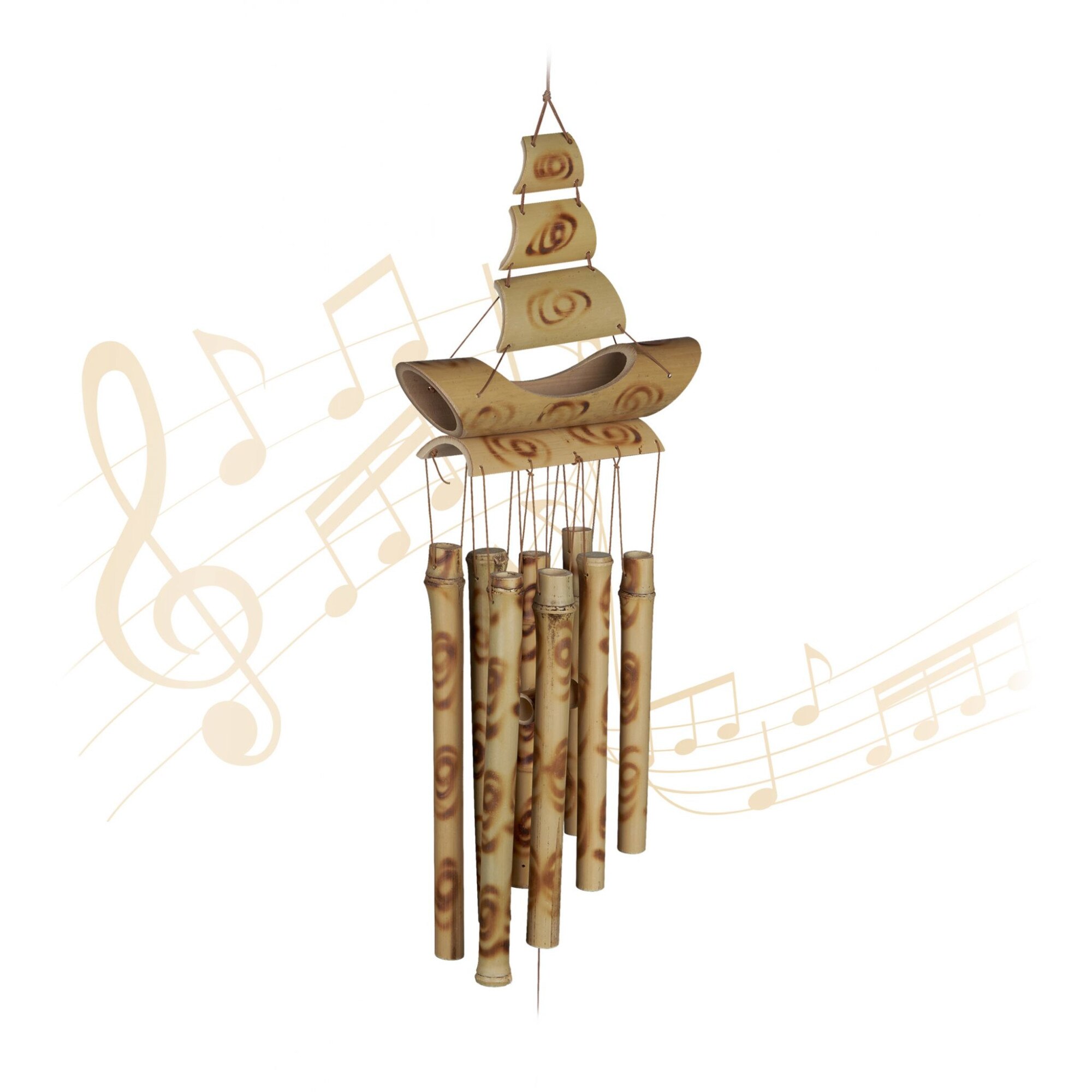 Clopot de vant din bambus, rezistent la intemperii, pentru balcon sau ...