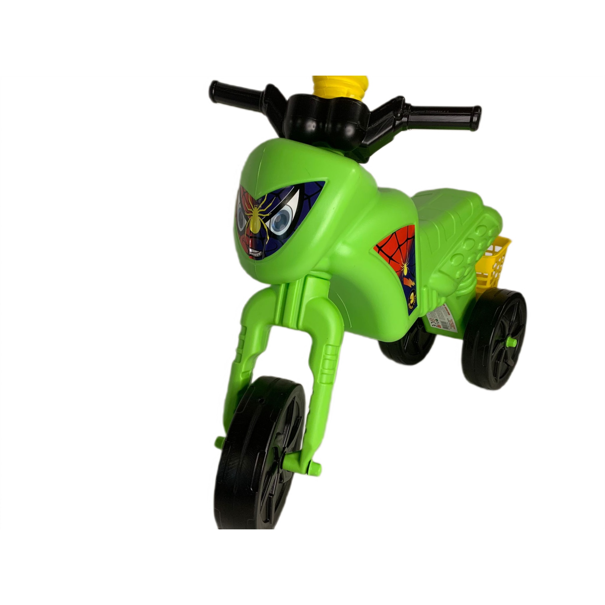 Tricicleta spider fara pedale pentru copii, cu cos si claxon, verde ...