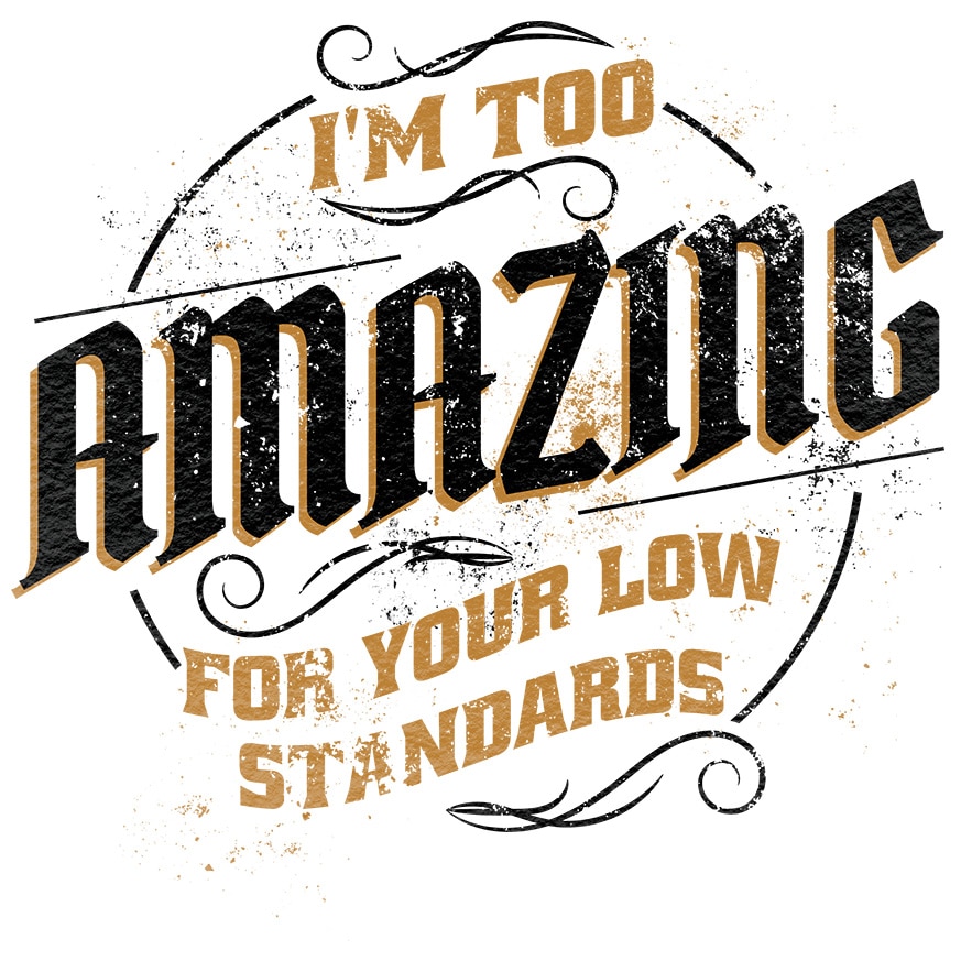 Sticker Cu Mesaj In Engleza I'm Too amazing For Your Low Standards ...