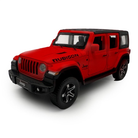 Macheta de metal, Jeep Wrangler Rubicon, scara 1:32, Rosu, lumini ...