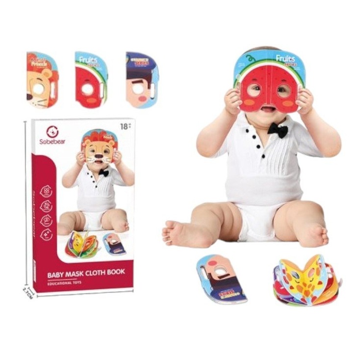 Carticica Educativa bebe tip Masca, 6 animale salbatice, 6 pagini, 20 x ...