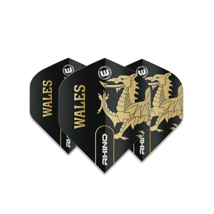 Set 3 Fluturasi Winmau Rhino Black & Gold steag Tara Galilor - eMAG.ro