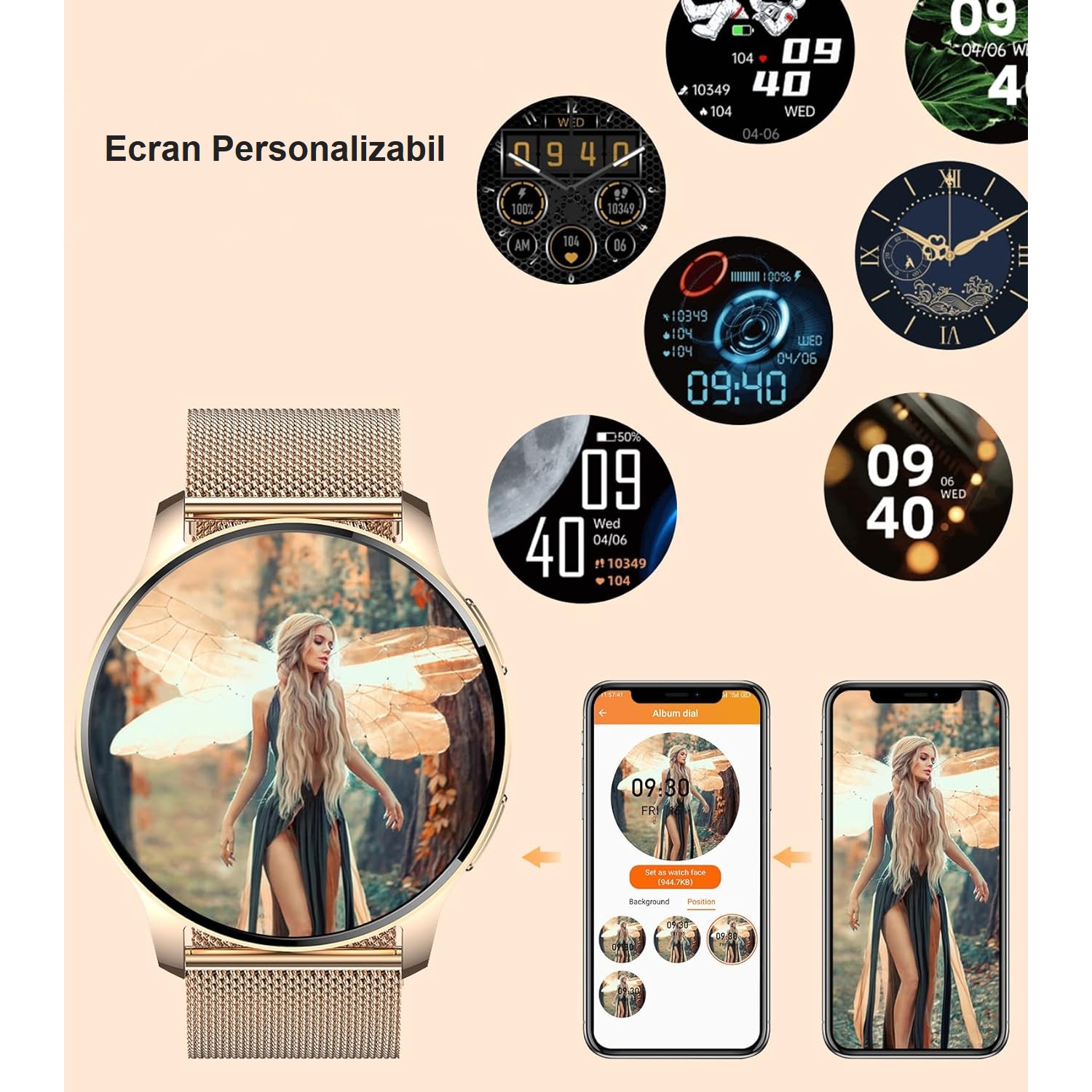 Ceas Smartwatch WiX™SPORT 1.32” AMOLED, Primire/Efectuare Apel, AI ...