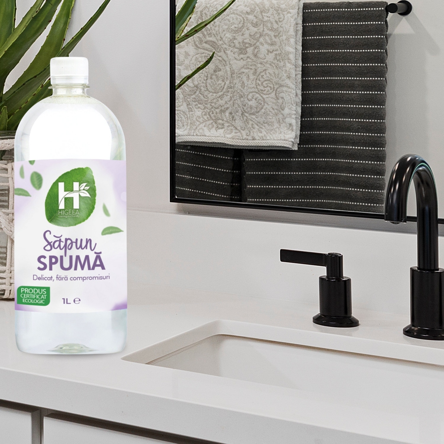 Sapun spuma, Higeea, 1L, eticheta ecologica, compatibil cu dispenserele ...