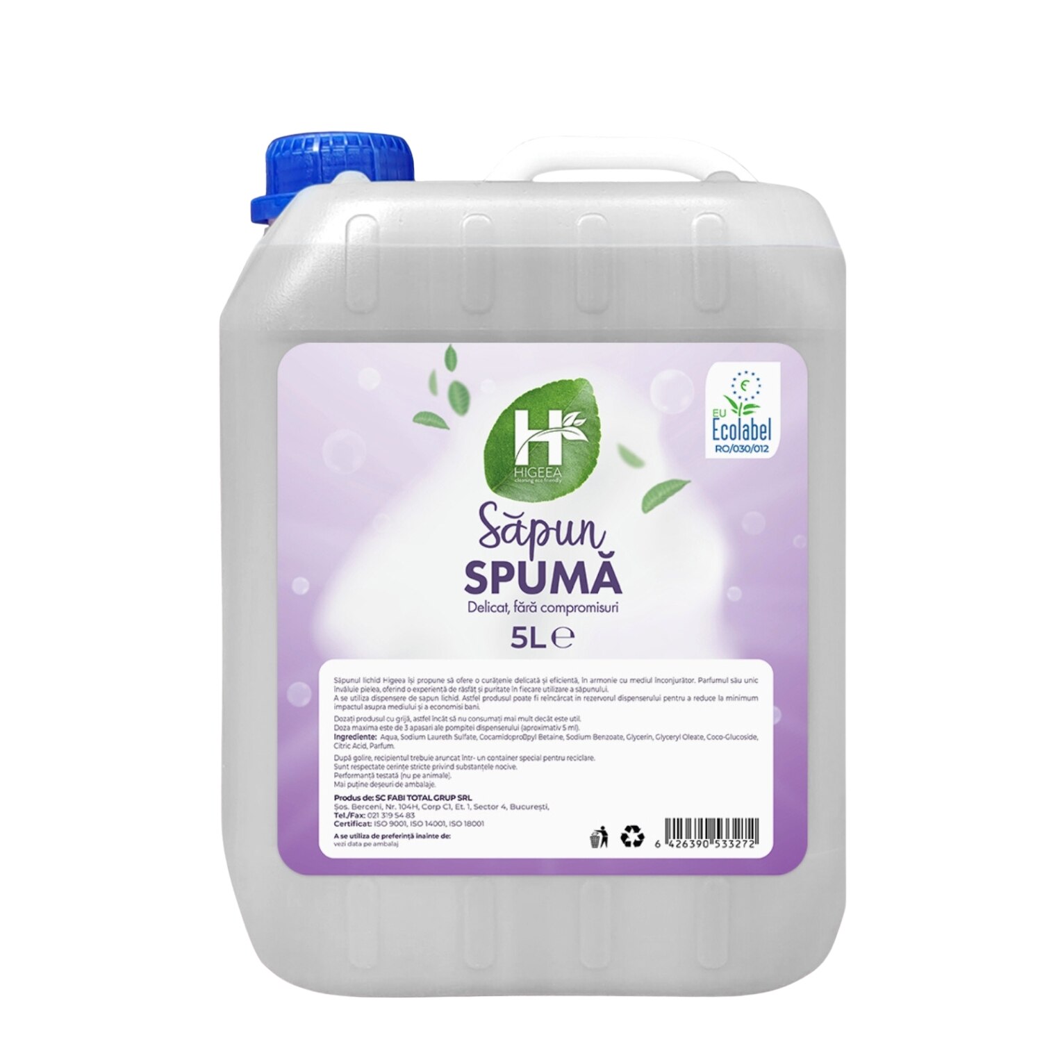 Sapun spuma, Higeea, 5 L, eticheta ecologica - eMAG.ro