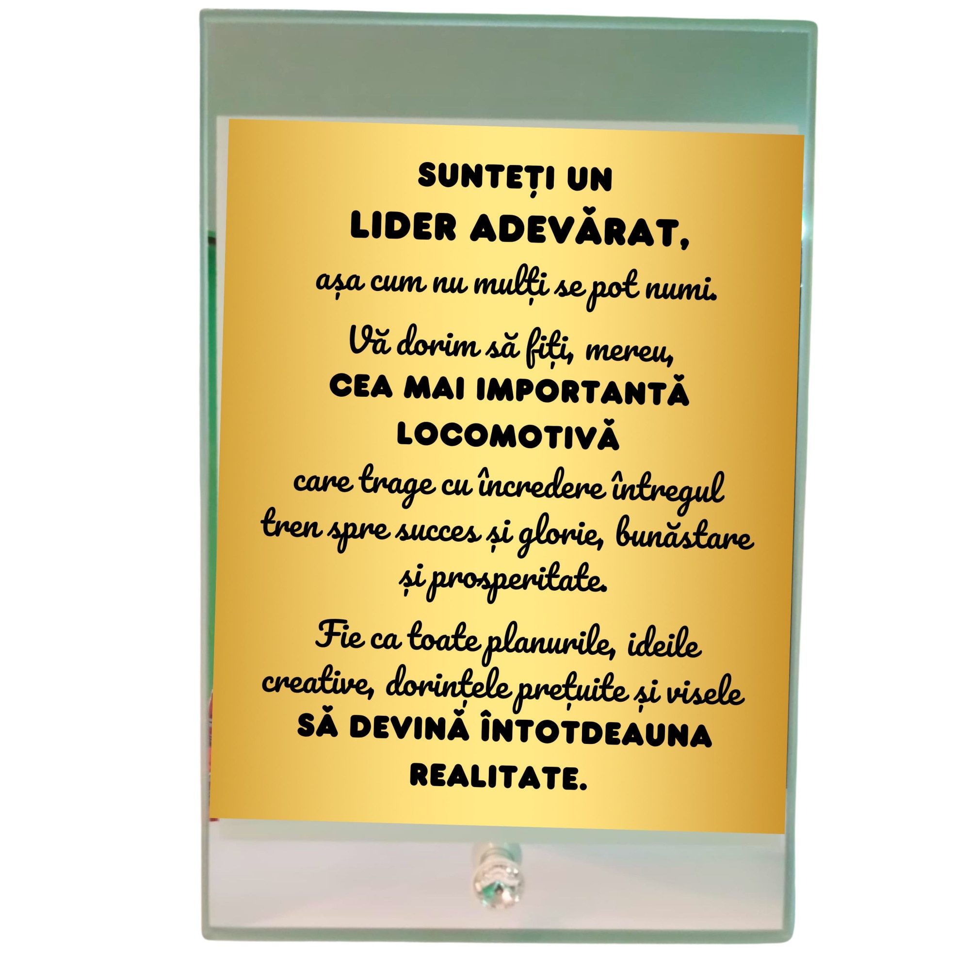 Placheta sticla, personalizata, cadou, pentru seful sau pentru sefa ...
