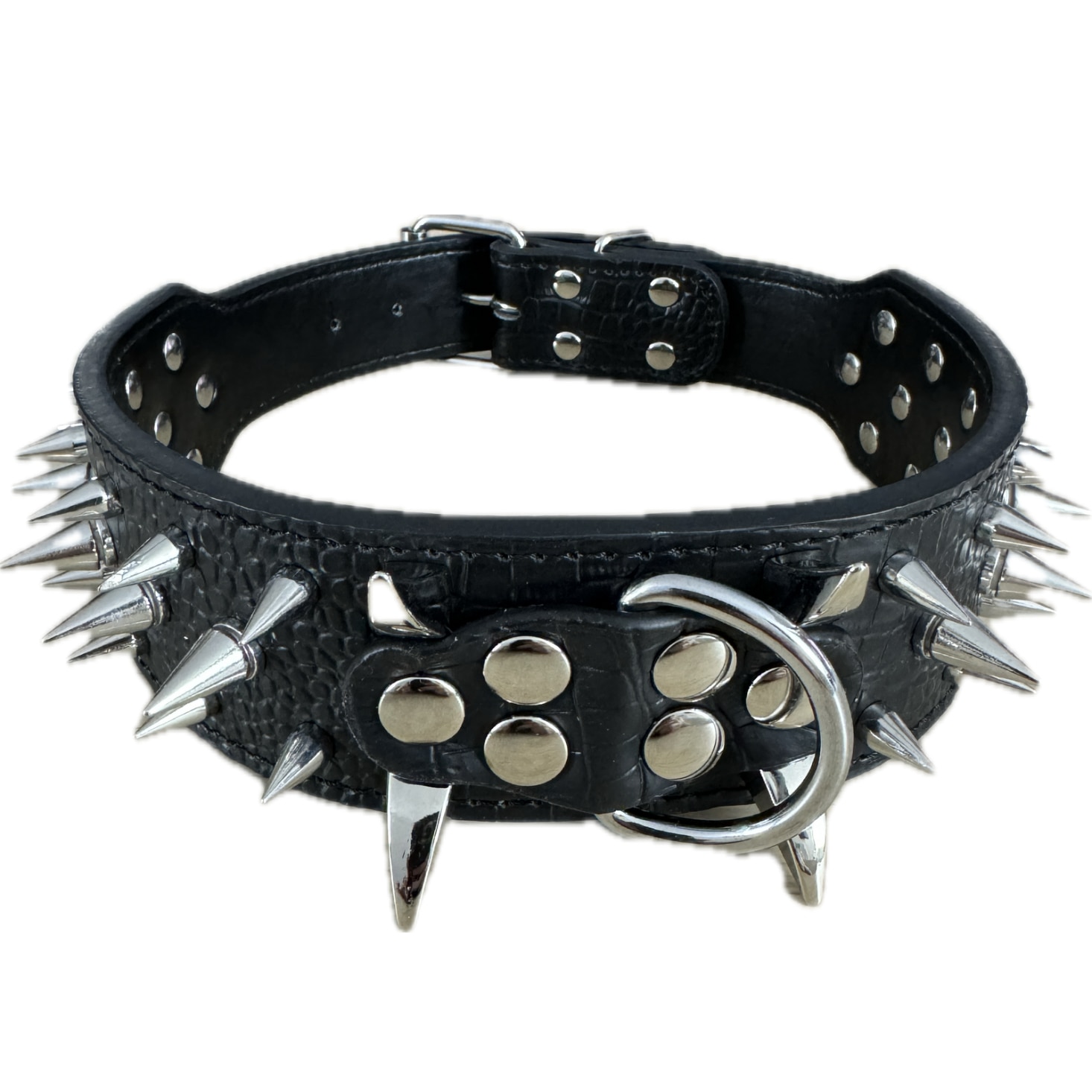 Zgarda cu Tinte de Metal pentru Caini, Paza si Protectie, Piele ...