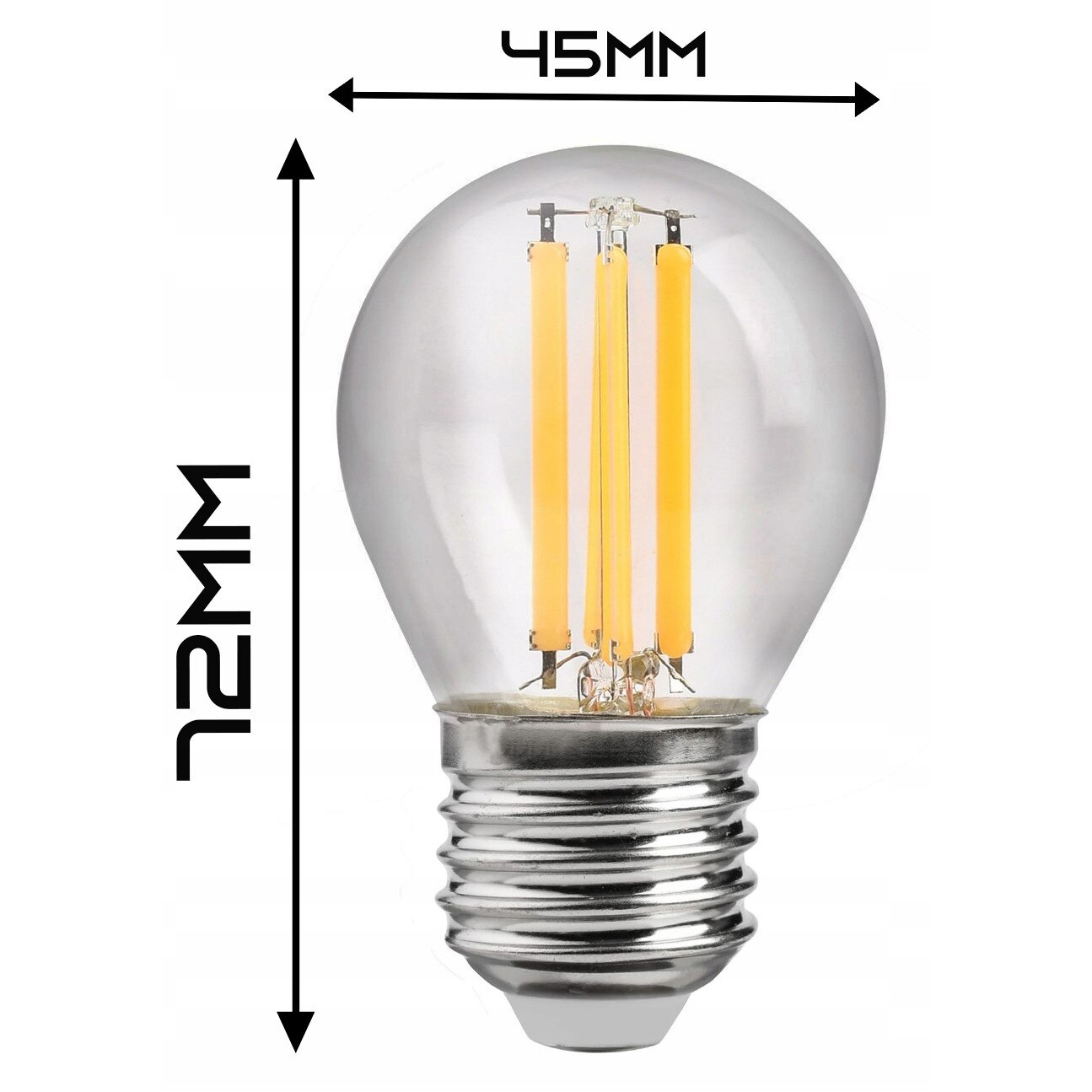 Bec LED, E27 G45, afumat, Edison, decorativ, cu filament, luminos ...