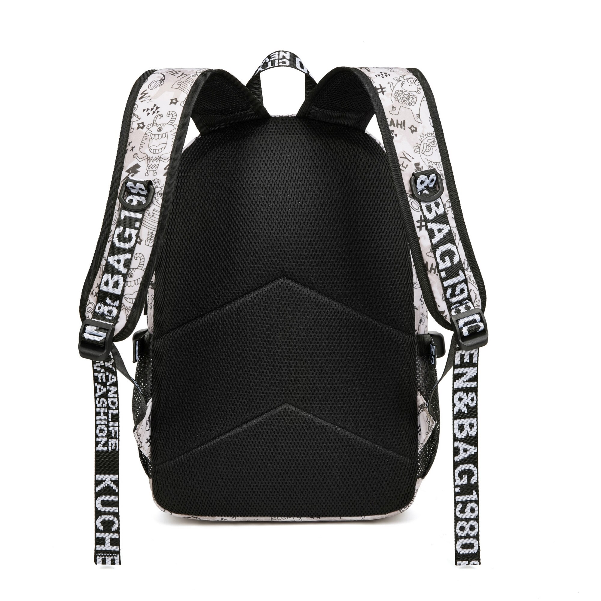 Ghiozdan smart, multifunctional, cu port USB, imprimeu Monstrii ...