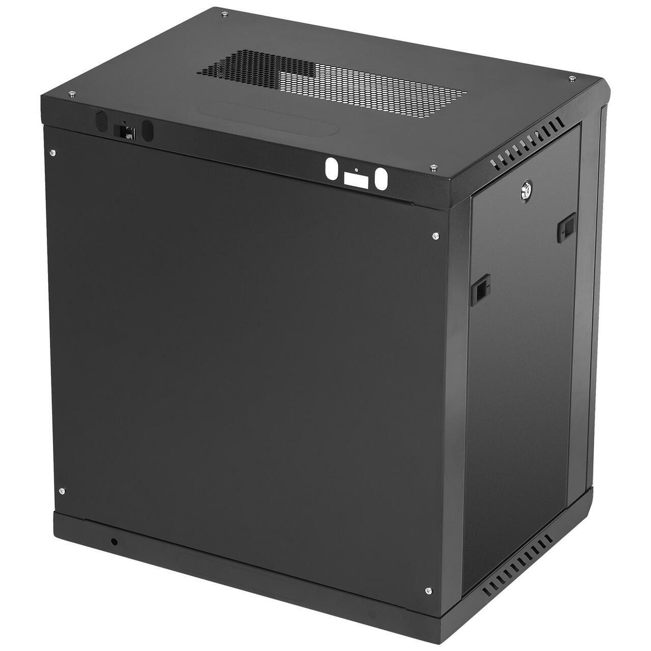 Rack metalic de perete 19'', Vevor 12U, usa din sticla, 640 x 450 x 600 ...