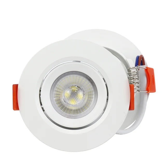 Spot led 5W incastrabil in tavan, reglabil alb rotund ABS 430lm ...