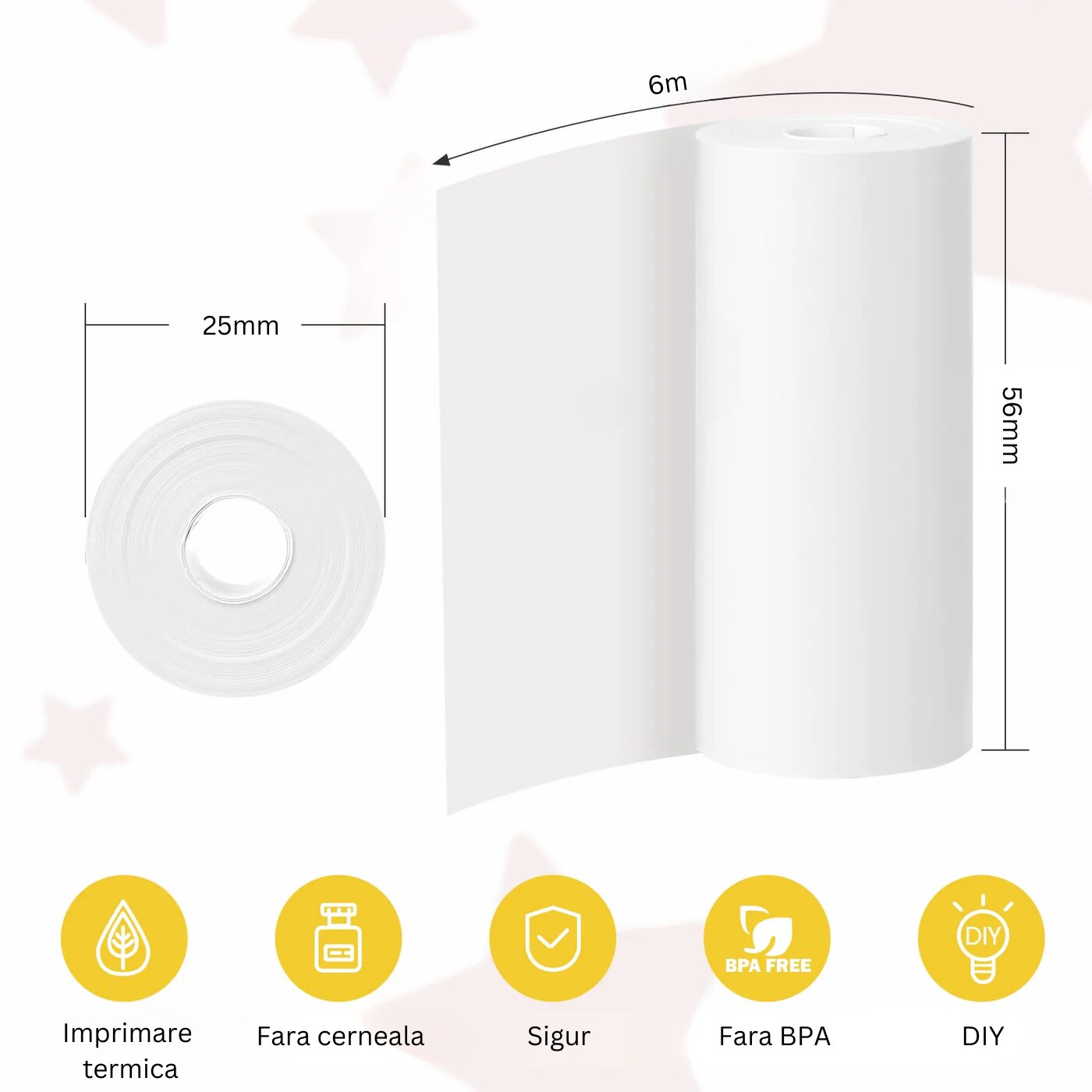 Set 5 Role Hartie de Imprimanta pentru Aparate Foto cu Printare Instant ...