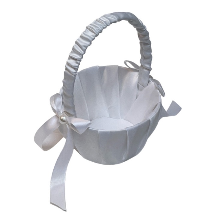 Cosulet rotund pentru mirese satin, 13x20 cm, alb - eMAG.ro