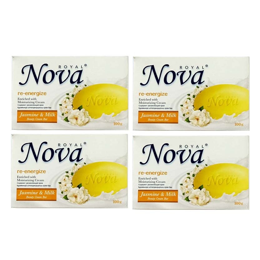Sapun solid NOVA - 100gr - Jasmine & Milk, Set 4 buc - eMAG.ro