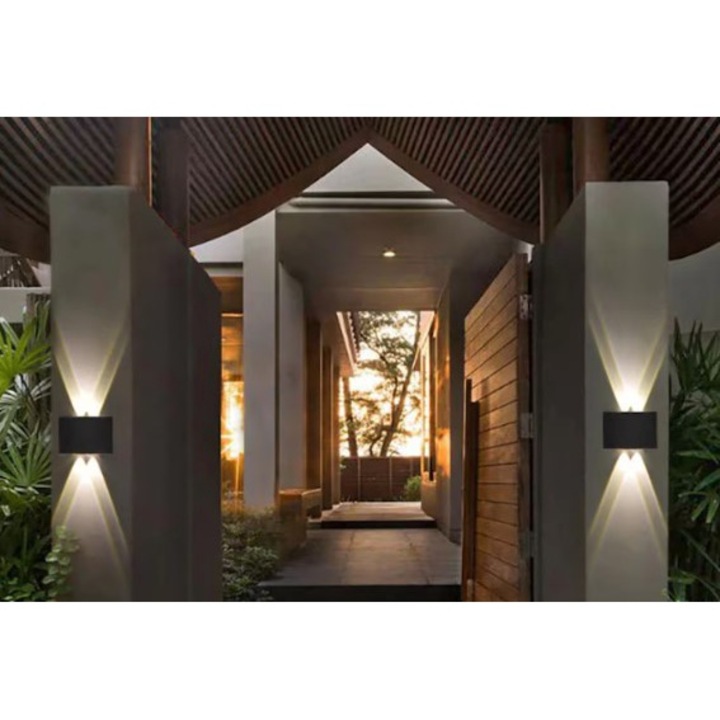 Aplica LED de perete, fatada 4W cu lupa, IP65, lumina calda 3000k ...