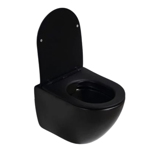 Vas wc suspendat Negru mat 49x36 cm cu capac inchidere lenta din ...
